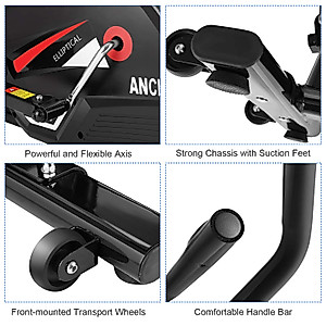 Elliptical Exercise Machine with APP, Heavy-Duty Elliptical Cross Trainer for Home Use, 10-Level Resistance, Max User Weight 390 lbs, Ideal for Indoor Workout & Fitness