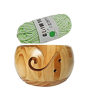 TAYASH Yarn Bowls for crochetingandDIY Glow Yarn Sets Knitting Yarn Bowls with Holes Crochet Bowl Holder Handmade Yarn Storage Bowl for DIY Knitting Crocheting Accessories