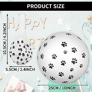 Abeillo 20 Pieces Dog Paw Balloons Funny Paw Print Balloons Pet Latex Balloons for Children's Birthday Western Cowboy Farm Party Decoration Supplies