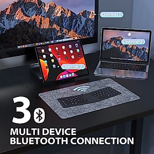 iClever Ergonomic Foldable Keyboard, BK06 Foldable Keyboard Bluetooth, Ultra Slim, Comfortable Natural, Portable Split Keyboard for iPhone, iPad, Tablet, Laptop