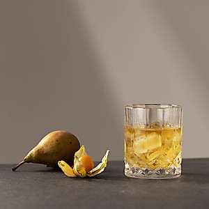 Navaris Glass Whiskey Tumblers (Set Of 4) - 9.8 oz Drinking Glasses And Gift Box - For Daily Use, Parties and Social Gatherings - Dishwasher-Safe