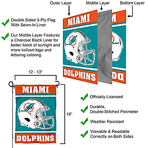 Miami Dolphins Helmet Double Sided Garden Banner Flag