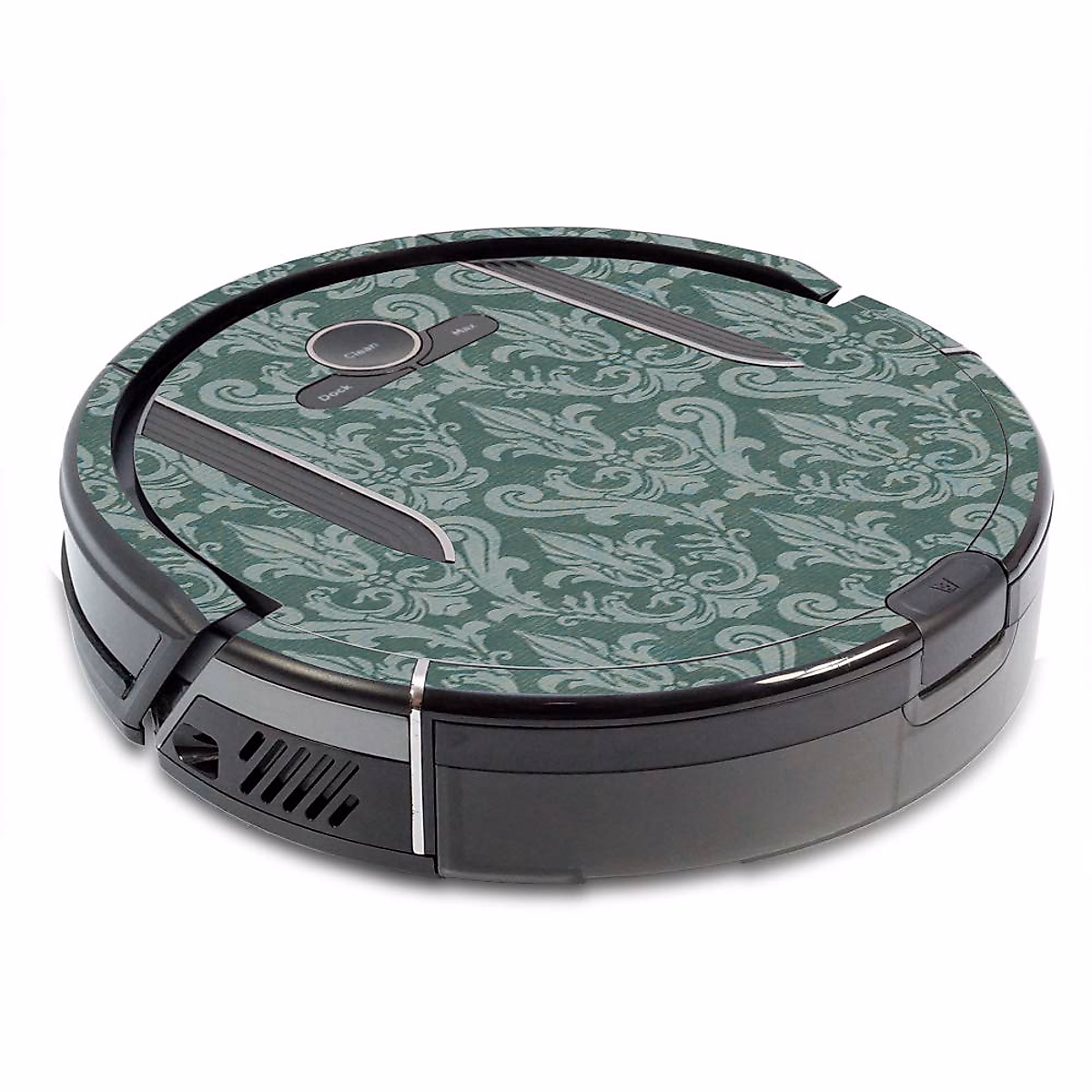 MightySkins Skin Compatible with Shark Ion Robot R85 Vacuum Minimal Cover - Teal Damask | Protective, Durable, and Unique Vinyl wrap Cover | Easy to Apply, Remove, and Change Styles | Made in The USA