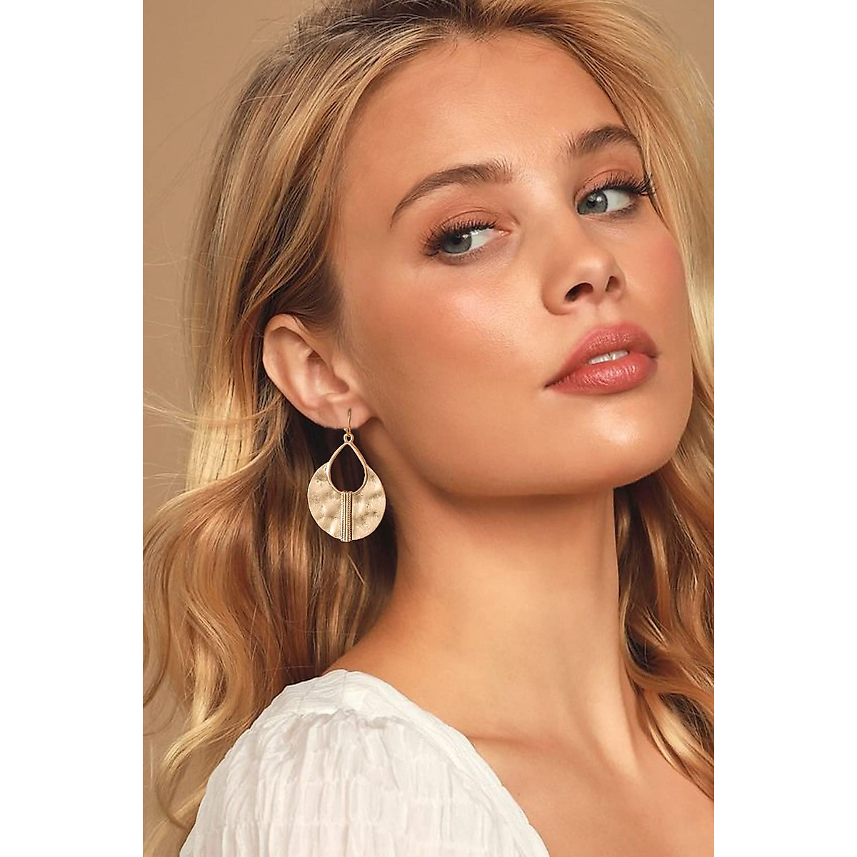 LILIE&WHITE Burnt Gold Ethnic Dangle Earrings For Women Fashion Hammered Earrings Costume Jewelry For Women Boho Earrings