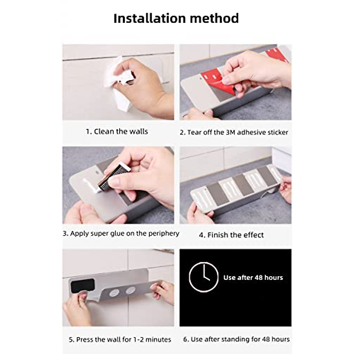 HZWZ Wall Mounted Hair Dryer Bracket, Non-perforated Bathroom/Bedroom/Toilet Hair Dryer Storage Rack for Hair Dryer Storage Rack, Easy to Install, Rust Resistant, Silver