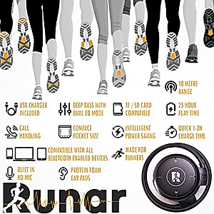 Running Headphones Designed by Runners - Wireless Bluetooth V5.0 Neckband Earphones for Sport Exercise Jogging Gym Workout Marathon Headphones for Running