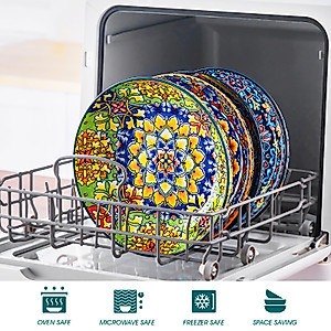 vancasso Pasta Bowls, 42 oz Ceramic Salad Bowls of 4,Large Corlorful Serving Bowls for Kitchen, Dishwasher & Microwave Safe Soup Bowls, Pasta Plates