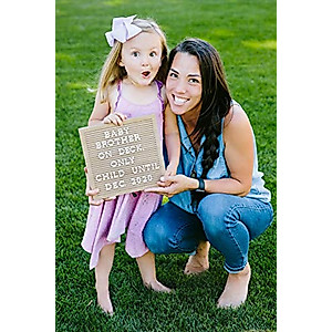 Pearhead Classic Wooden Letterboard for Home Décor, Baby Announcement or Pregnancy Announcement, Baby Keepsake Photo Sharing Prop, Milestone Moments Letterboard