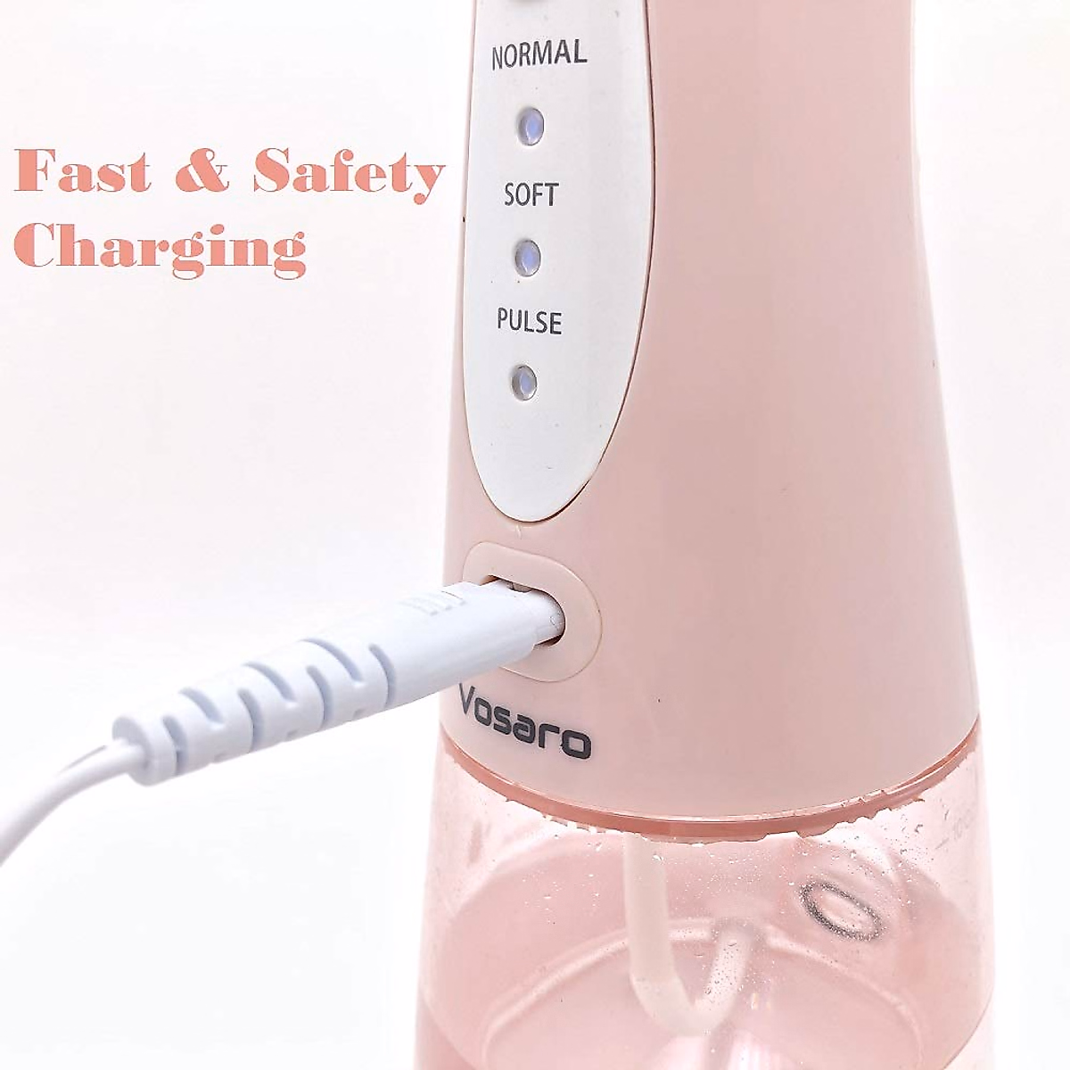 Vosaro USB Charging Cable Only Fit for Water Flosser Model FC159 FC1591 FC156 FC256 FC259, with Charge Port Caps to Protect Oral Irrigator, Charge Port Cover and USB Charging Cord Replacement Parts