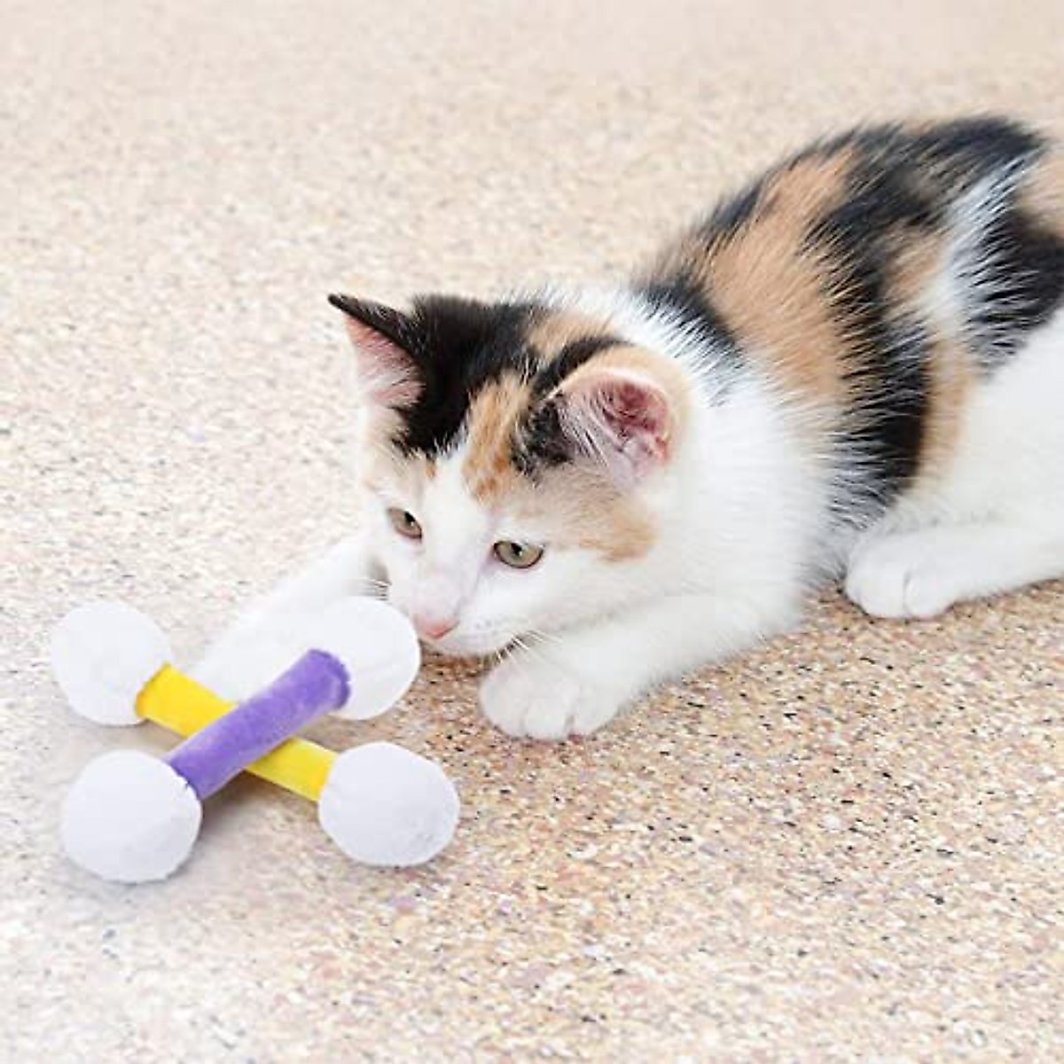 CiyvoLyeen Swabs Catnip Toys Set of 6 Soft Plush Cat Kicker Toys Interactive Kitty Kick Sticks for Cat Lovers Gift Durable Cat Teething Chew Toy
