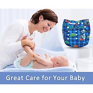 TDIAPERS Cloth Diapers Washable Reusable One Size Adjustable for Baby 6 Pack with 12 Inserts