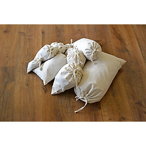 8"x10" Reusable Eco Friendly 100% Cotton Double Drawstring Muslin Bags "Premium Quality" (Natural Color)- Set of 100