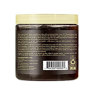 SheaMoisture Styling Strong Hold Styling Gel for Natural, Chemically Processed or Heat Styled Hair Jamaican Black Castor Oil and Flaxseed Paraben-Free Anti-Frizz Hair Gel 15 oz