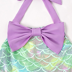 LYSMuch Baby Girl Mermaid One Piece Romper Sunsuit Toddler Sleeveless Dresses Tulle Clothes (Mermaid,18-24 Months