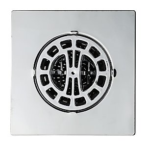 Danco Square Shower Drain Hair Catcher for Stand-Alone Shower Drain, 4-1/4 in. Shower Drain Cover, Shower Drain Protector, Chrome (11015)