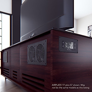 AC Infinity AIRPLATE T7, Quiet Cooling Fan System 12" with Thermostat Control, for Home Theater AV Cabinets