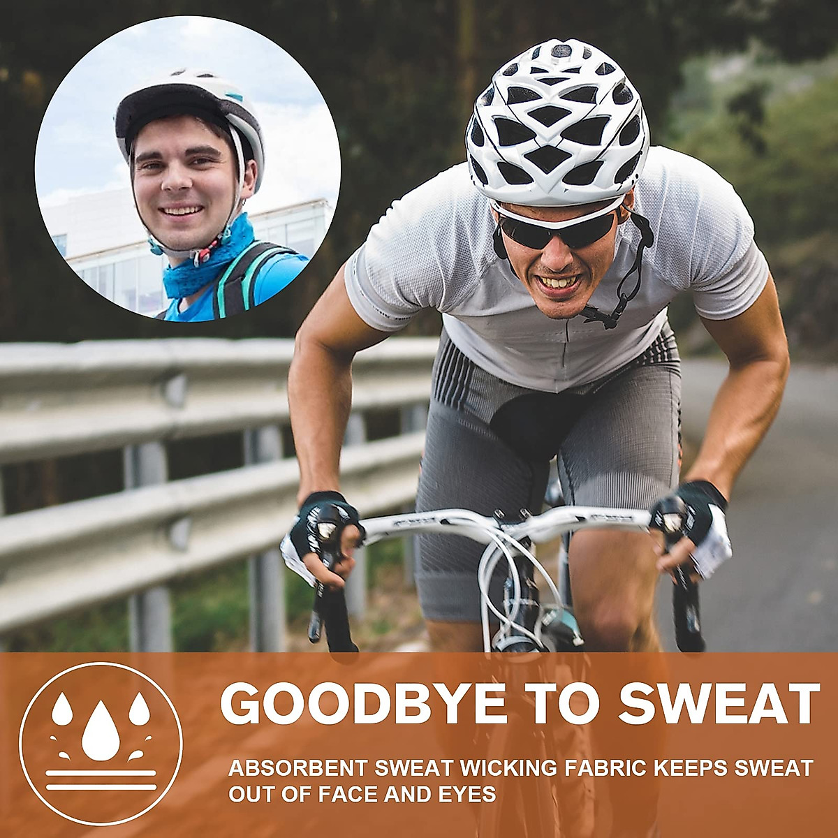 Lusofie 4 Pieces Men Skull Caps Soft Helmet Liner Cycling Running Hats Stretchy Helmet Liner Multifunctional Headwear for Men Women Black