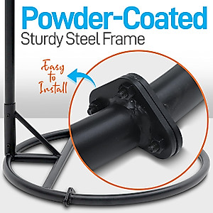 SereneLife Hanging Egg Chair with Stand - Indoor Outdoor Patio Wicker Rattan Lounge Chair with Stand, Steel Frame, UV Resistant Washable Cushions for Garden Backyard Deck Sunroom SLGZ0EGBL (Black)