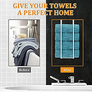 Birosnsy Towel Racks for Bathroom Wall Mounted Rolled Towel Holders Towel Storage Organizer for Small Bathroom Mounted Towel Rack Holds Hand Towels Robes Towels Washcloths in Bathroom/RV/Camper Silver