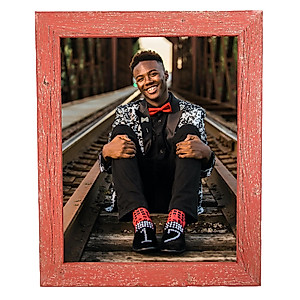 BARNWOODUSA | Farmhouse 18x24 Picture Frame | 1 1/2 inch Molding | 100% Reclaimed Wood | Rustic | Rustic Red