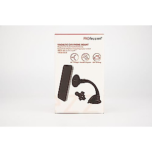 PROfezzion Suction Cup & Vent Clip Combo Magnetic Phone Holder Compatible with MagSafe on Car Windshield, Dash or Vent for iPhone 15 14 13 12 Pro Max Plus, Mag-Safe Case & All Phones [Aluminum Rod]