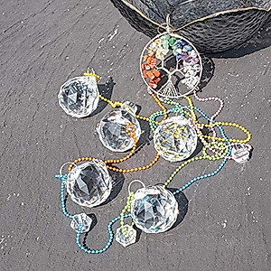 Crystals Ball Prisms Suncatcher Tree of Life Hanging Ornament Rainbow Maker for Home,Garden Decor