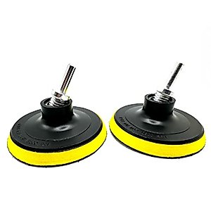 Pro-Graad 2 Pack 4" Hook and Loop Backing Pads Foam Backer Pad with 5/8”-11 – 4 inch Backup Pads for use with Angle Grinder or Drill Sanding Polishing Discs – Includes 2pcs 0.30” (8mm) Shank Adapters