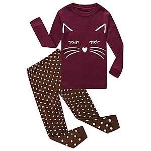 Family Feeling Giraffe Love Baby Girls Long Sleeve Pajamas Sets Cotton Sleepwears infant Kids Pjs Size 18-24 Months