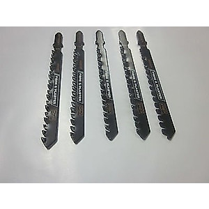 HM/CT 5pc T-SHANK SPECIAL FIBRE & PLASTER 6-tpi 4" CARBIDE JIGSAW BLADES T141HM