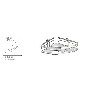 WENKO Corner Shower Caddy, Shower Shelf, Corner Shower Shelf, Shower Corner Caddy Made of Stainless Steel, Shower Storage, Shiny 10.4 x 2.6 x 7.5 in