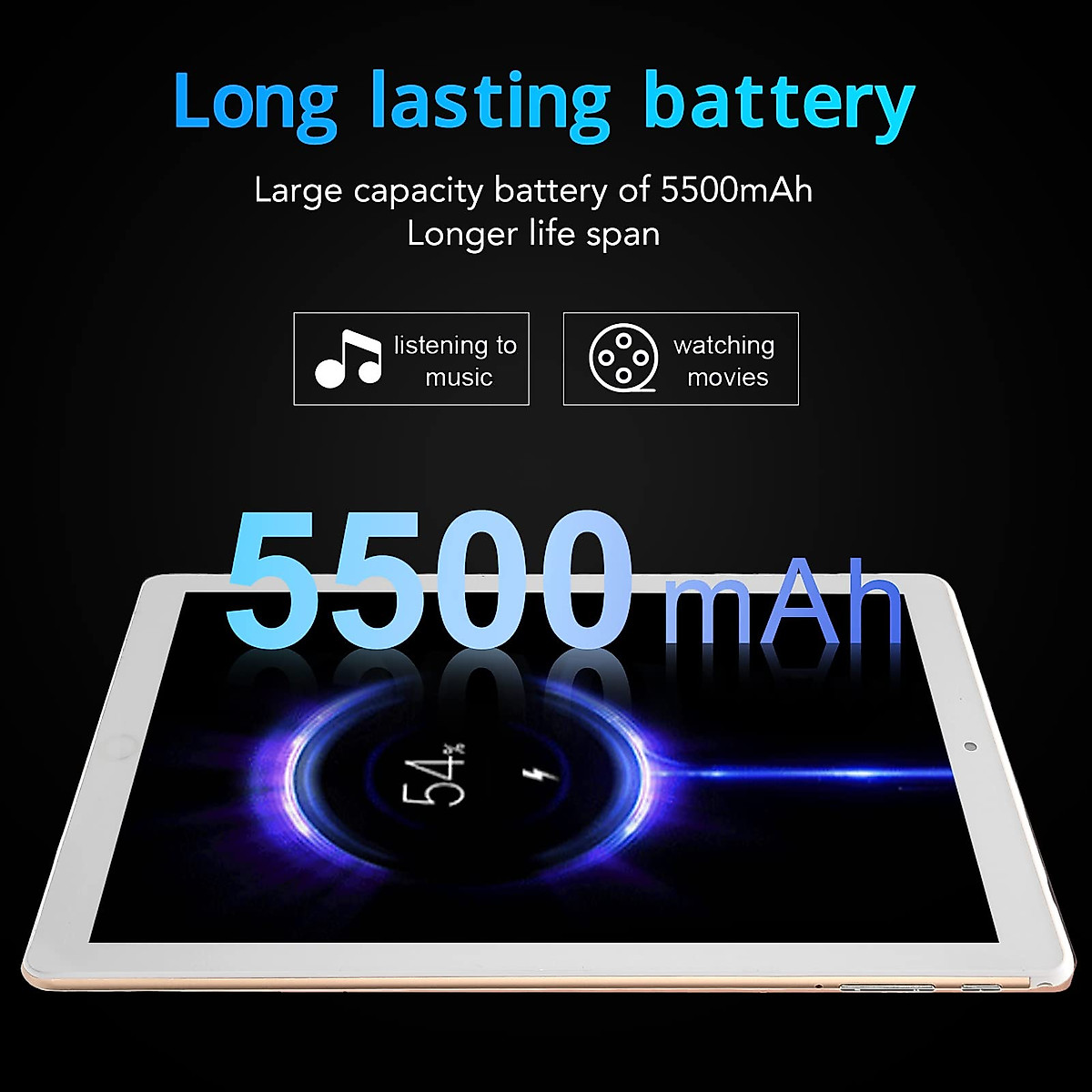 10.1 Inch Tablet Android Tablet, 3G Calling Tablet, Quad Core Processor, 4G RAM 64G ROM, HD LCD Touch Screen, 2MP+5MP Dual Camera, WiFi, Bluetooth4.0, 5500mAh Battery