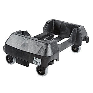 Rubbermaid Commercial Products Slim Jim Container Trash Can Trolley/Dolly with Wheels, Black, Easy Transport/Maneuverability of 16/23 Gallon Slim Jim Containers/Recycling