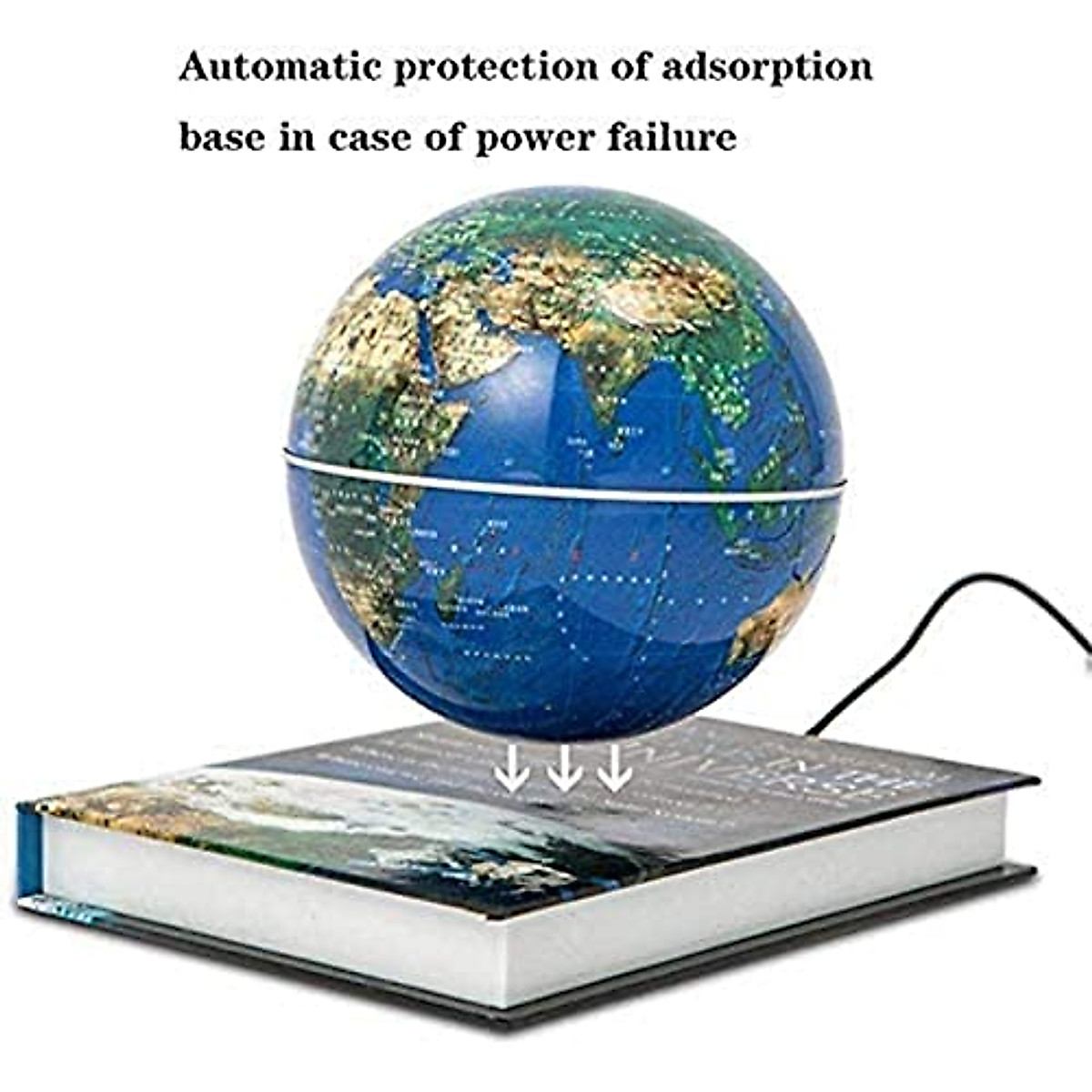 Floating Globe with Book Base Magnetic Levitation Floating Earth Globe World Map for Home Office Desk Decoration Ornament,D World Globe (A) (A)