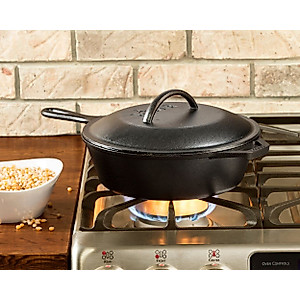 Lodge LCC3 Cast Iron Combo Cooker, Pre-Seasoned, 10.25" -Quart
