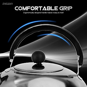 Housoutil 1PC Stainless Steel Whistling Tea Kettles, Silver Water Boil Kettle, 2L/1.81Quart Sounding Induction Cooker Flat Bottom Kettle for Coffee, Tea, Milk (Electric Applicable)