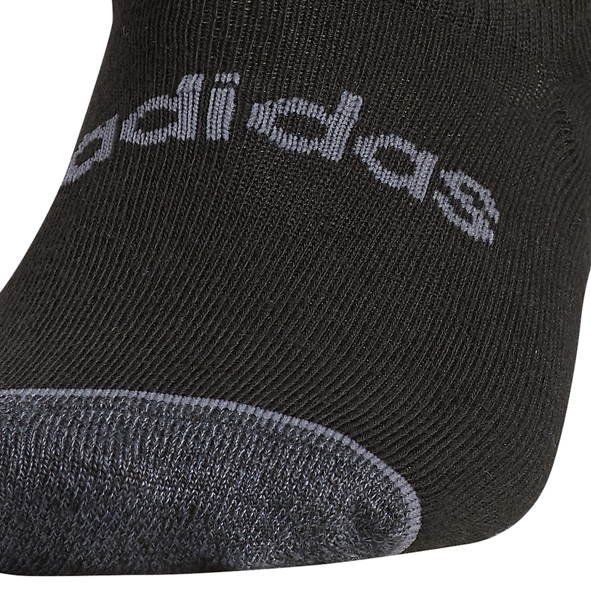 adidas Men's Superlite Linear 3.0 Super No Show Socks (6-Pair), Black/Onix Grey, Large