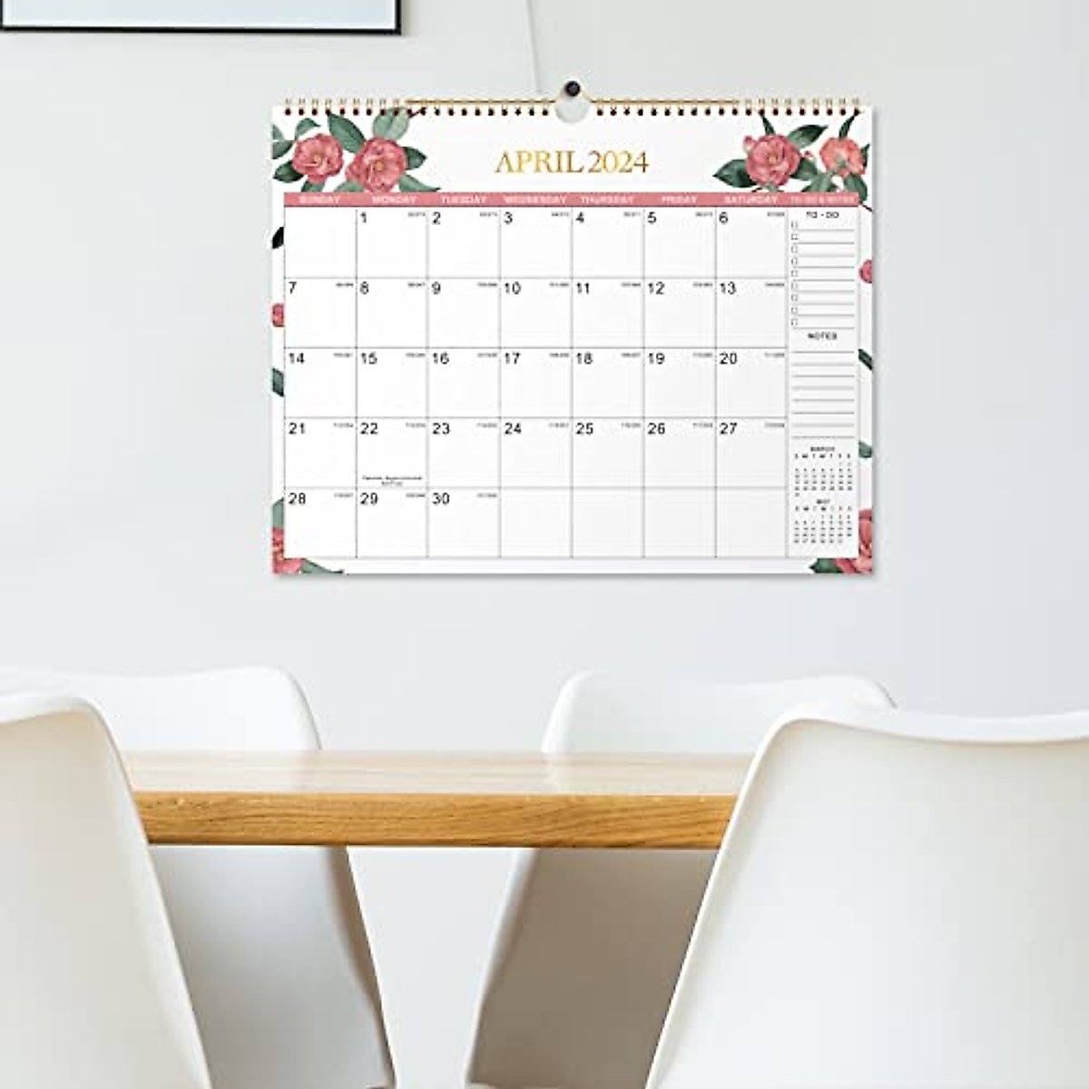2023-2024 wall Calendar - Calendar 2023-2024 with Julian Date, July 2023 - December 2024, Twin-Wire-Bound, 14.8”x 11.57”, Thick Paper Perfect for Organizing & Planning, 6 Different Background Patterns