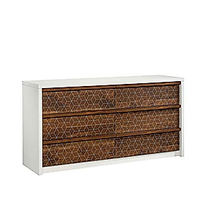 Sauder Harvey Park Dresser, L: 60.71" x W: 17.48" x H: 31.06", Soft White finish