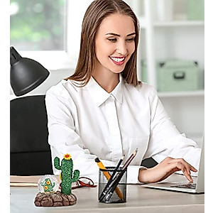 CoTa Global Cactus Snow Globe - Magical Rainbow Water Globe Figurine with Sparkling Glitter, Collectible Novelty Ornament for Home Decor, for Birthdays, Christmas, and Valentine - 45mm