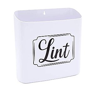 Juvale Magnetic Lint Bin for Laundry Room, Lint Holder, Hanging, Wall Mounted Trash Can Bin, Small Waste Basket, Laundry Decor and Accessories (White, 9.25x9.25x2.75 in)