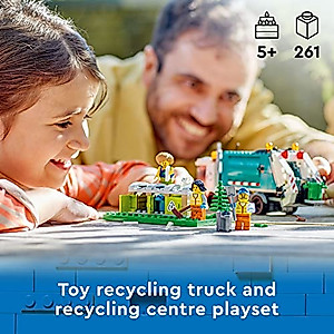 LEGO City Recycling Truck, Toy Vehicle Set with 3 Sorting Bins, Gift Idea for Kids 5 Plus Years Old, Educational Sustainable Living Series, 60386