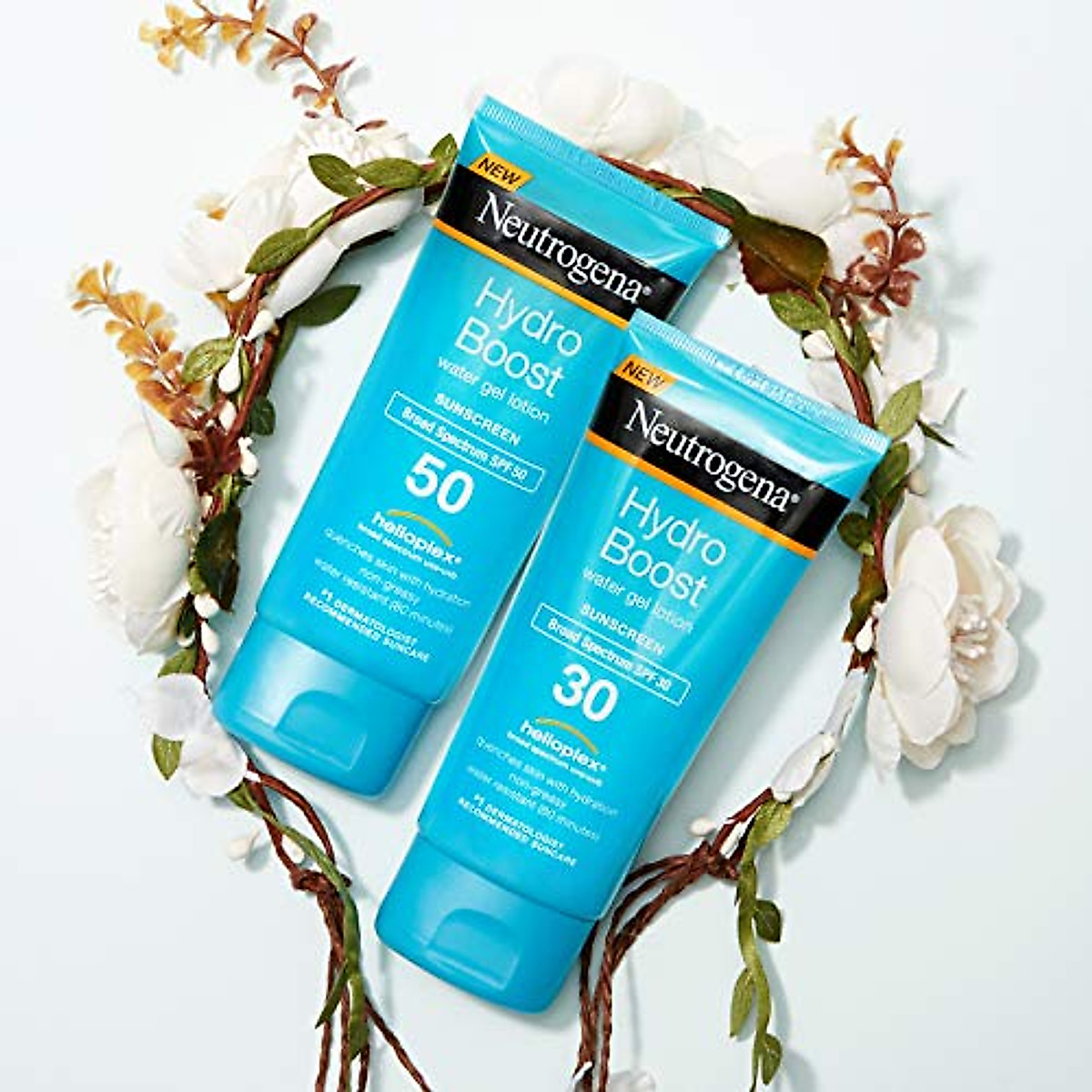 Neutrogena Hydro Boost Water Gel Sunscreen Lotion with Broad Spectrum SPF 50, Water-Resistant Hydrating Body Sunscreen, Non-Greasy, Hyaluronic Acid, Travel Size, 3 fl. Oz, Pack of 3