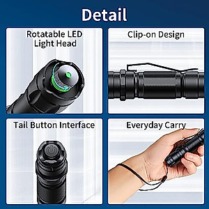 6000ft Rechargeable Flashlight with 3000 Lumens Led, High-Power LED Flash Light with 4 Modes, Pocket-Sized Handheld Flashlight for Camping,Emergency