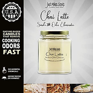 Chai Latte Scented Smoke and Odor Eliminator Candle - Neutralizes Cigarette, Food and Pet Smells - Hand Poured in The USA by Just Makes Scents