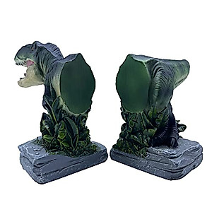 Tyrannosaurus Rex Dinosaur Bookends Home Decorative Resin Bookshelf,Paper Weights, Book Ends,Bookend Supports, Book Stoppers, Set of 2