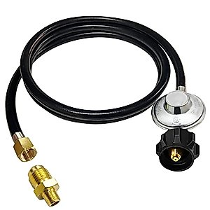 MOFLAME 5 FT Low Pressure Propane Regulator Hose with 1/8" NPT Male Thread Replacement For Weber Spirit 500 & 700, Genesis 1000-5000. Platinum I & II Gas Grills