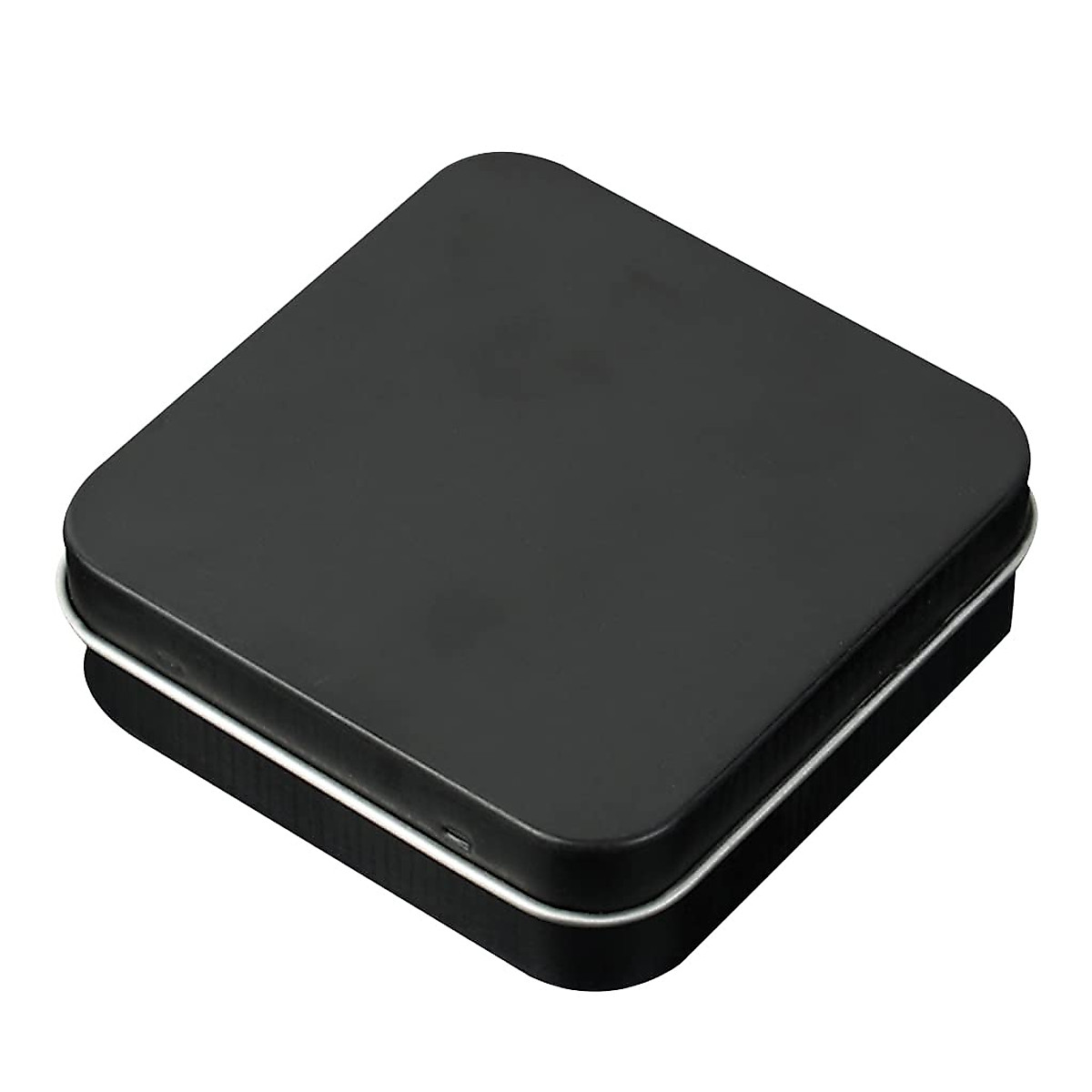 BEIDUOYANG Cute Tiny Storage Cases Sealed Design Metal Tin Practical Box Containers For Jewelry Candy Headrope Condom Sundries Metal Tin With Lids For Home Dorm, Black