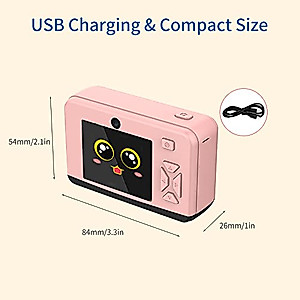 BISOFICE Portable Students Camera 20M Camera Auto Focus 2.0'' IPS Screen 1080P Video Record Mini Selfie Camera Learning Toy Christmas Birthday Gift Holiday Travel