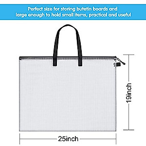 Outus Art Portfolio Bag Poster Storage Bag Board Holder with Handle and Zipper 19 x 24 Inch Organizer Transparent Bag for Large Posters, Poster Board, Painting, Bulletin Boards (1 Piece)