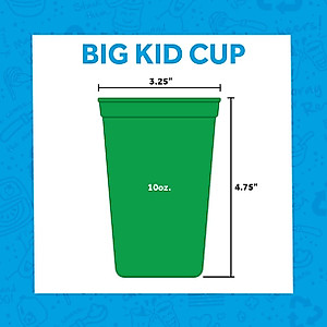 Re-Play Made in USA 10 Oz. Open Cups for Toddlers, Set of 3 - Reusable and Stackable Toddler Cups for Easy Storage - Dishwasher/Microwave Safe Kids Plastic Cups, 4.75" x 3.25", Mermaid
